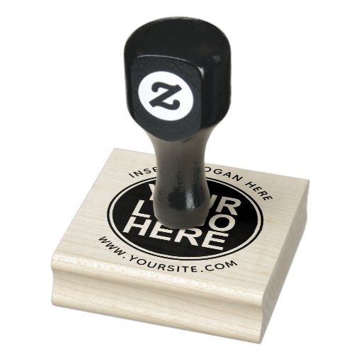 Round Custom Your Business Logo Rubber Stamp | Zazzle
