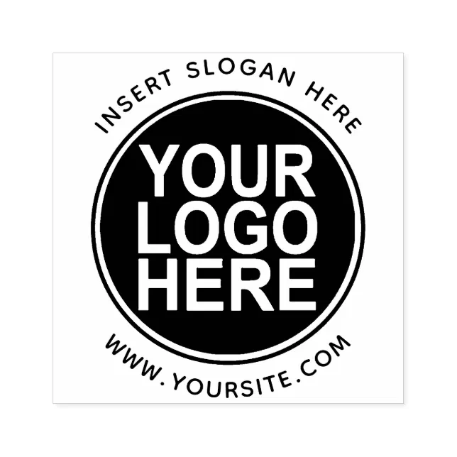 Round Custom Your Business Logo Rubber Stamp | Zazzle