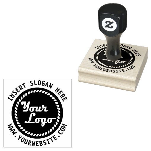 Round Custom Your Company Business Logo Rubber Stamp | Zazzle