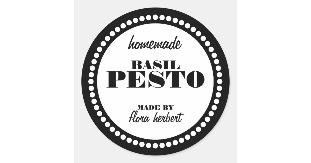 Round Dot Frame Jar Label Template | Zazzle