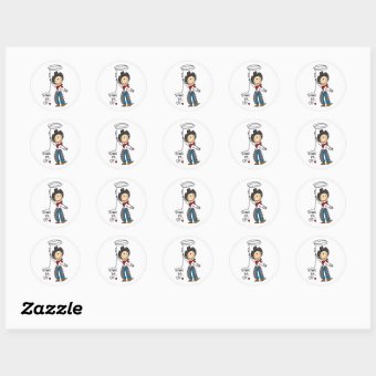 Round 'Em Up! Cowboy Stick Figure Sticker | Zazzle