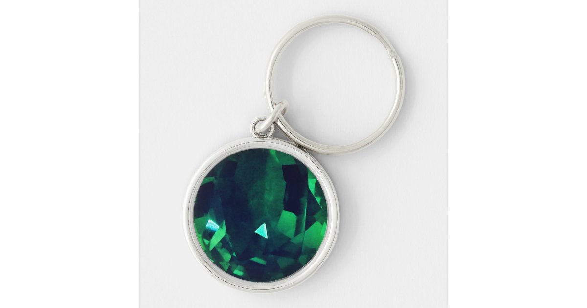 Round Emerald Keychain | Zazzle