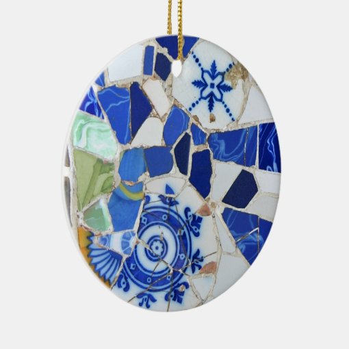 Round Gaudi mosaic ornament | Zazzle