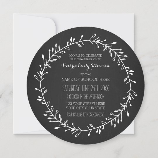 Round Graduation Party Invitation Chalkboard | Zazzle.com