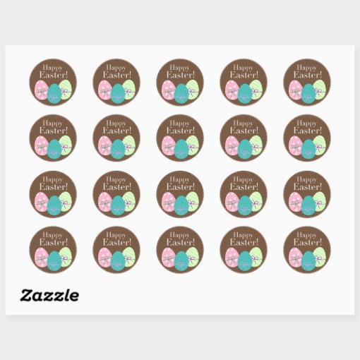 Round Happy Easter Egg Sticker | Zazzle