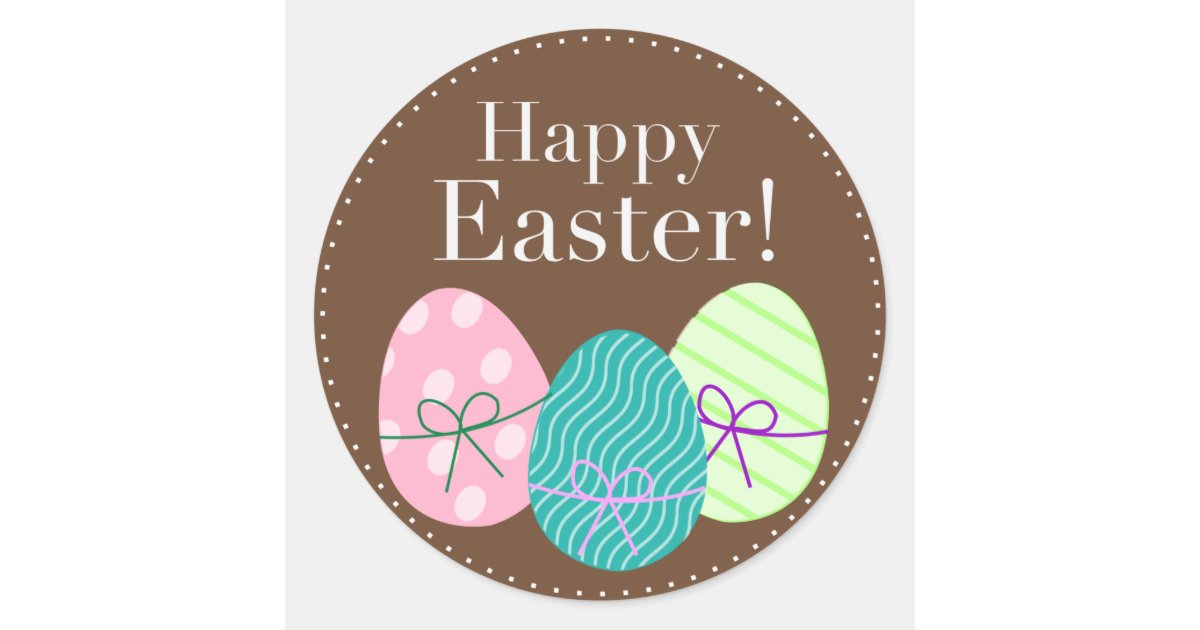 Round Happy Easter Egg Sticker | Zazzle