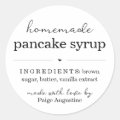 Round Homemade Syrup Gift Label Sticker | Zazzle