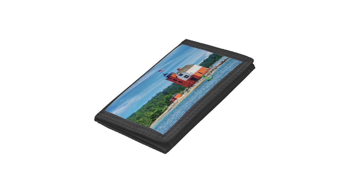 Round Island Lighthouse Trifold Wallet | Zazzle
