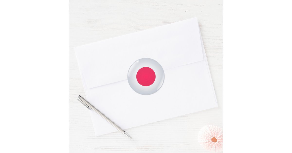Round Japan Flag Stickers | Zazzle