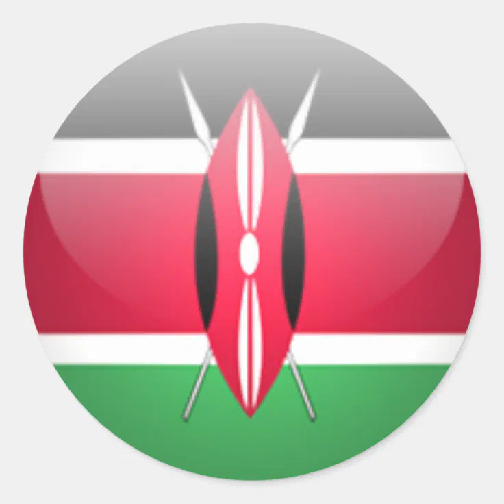 Round Kenya Flag Sticker | Zazzle