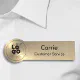 Round Logo Brushed Radial Metallic Gold Name Tag | Zazzle