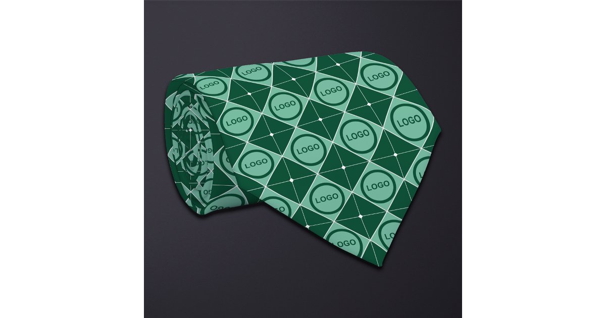 Round Logo Diamond Pattern Necktie | Zazzle