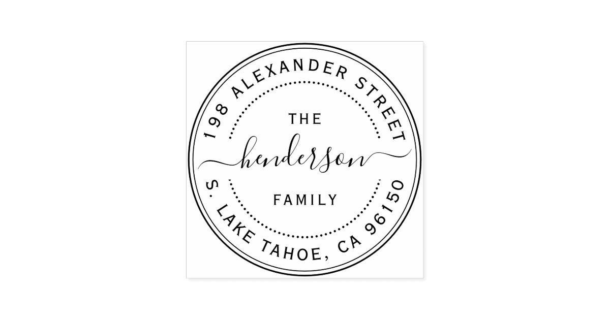 Round logo family return address self-inking stamp | Zazzle