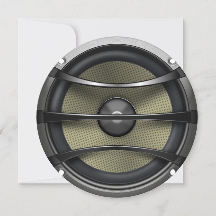 Round Music Speaker Birthday Party Invitation | Zazzle