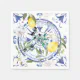 Round,ornate ,Spanish tile ,mediterranean ,lemon, Napkins | Zazzle