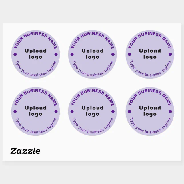 Round Pattern Tagline on Monochrome Purple Sticker | Zazzle