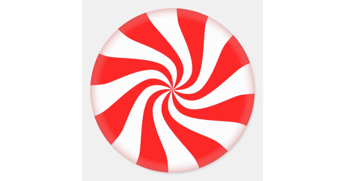 Round Peppermint Stickers | Zazzle