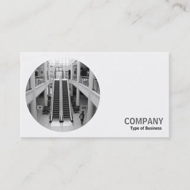 Round Photo - Shopping Mall B&W Business Card | Zazzle