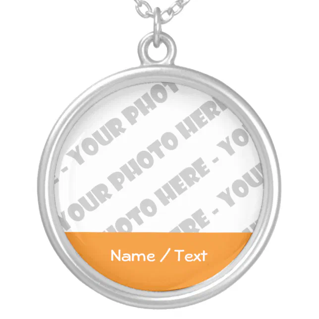 Round Photo & Text Necklace - Create Your Own | Zazzle