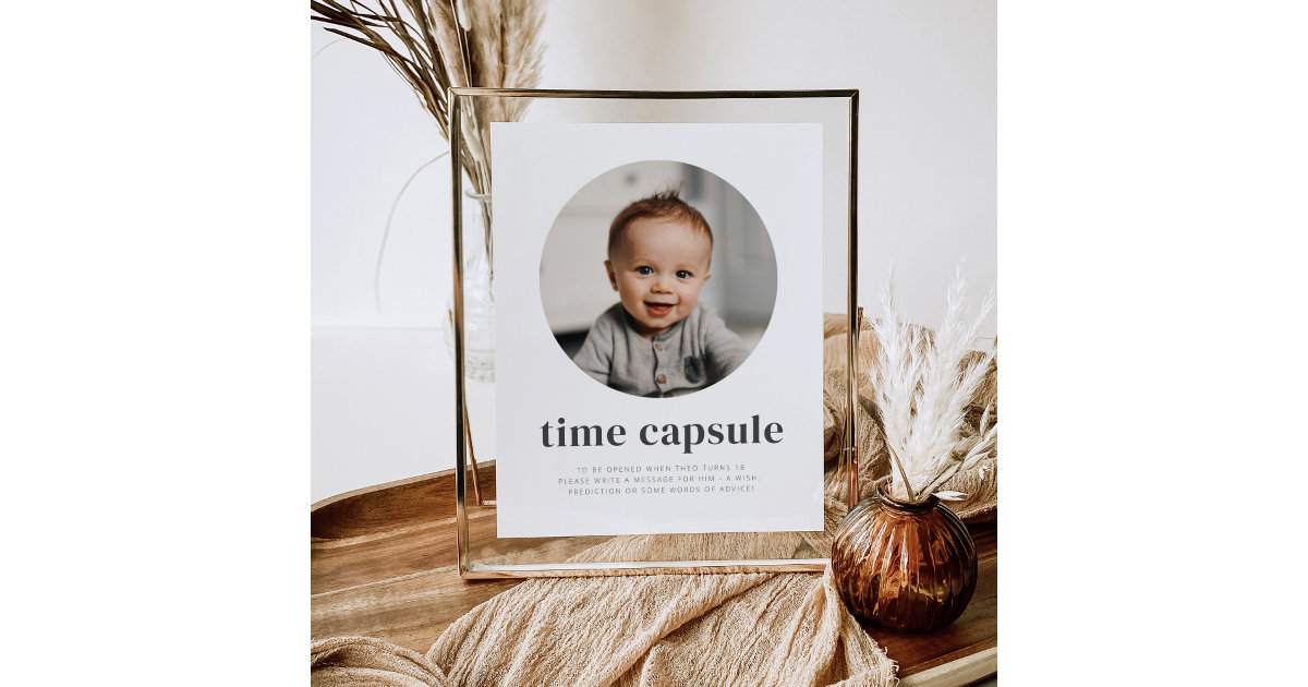 Round Photo Time Capsule Poster | Zazzle