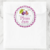 Round plum preserve or jam jar food label | Zazzle