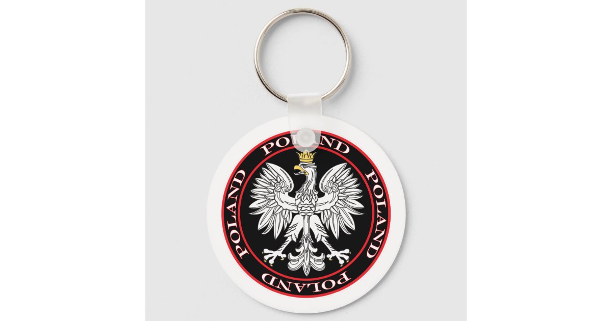 Round Polish Eagle Keychain | Zazzle