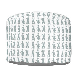 Round Pouf - White Fluffy Tail | Zazzle