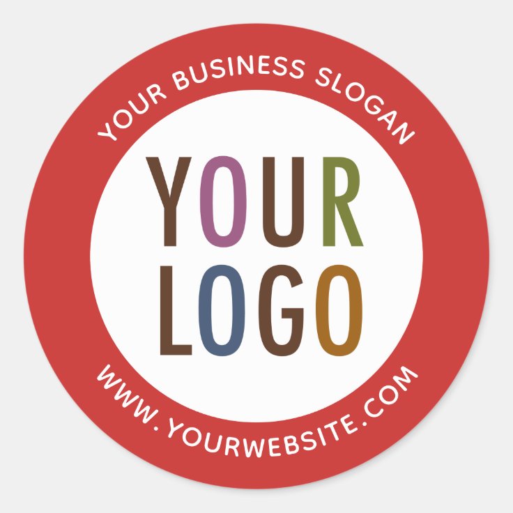 Round Promotional Business Stickers Company Logo | Zazzle
