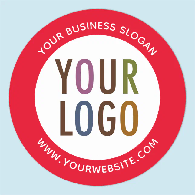 Round Promotional Business Stickers Company Logo | Zazzle