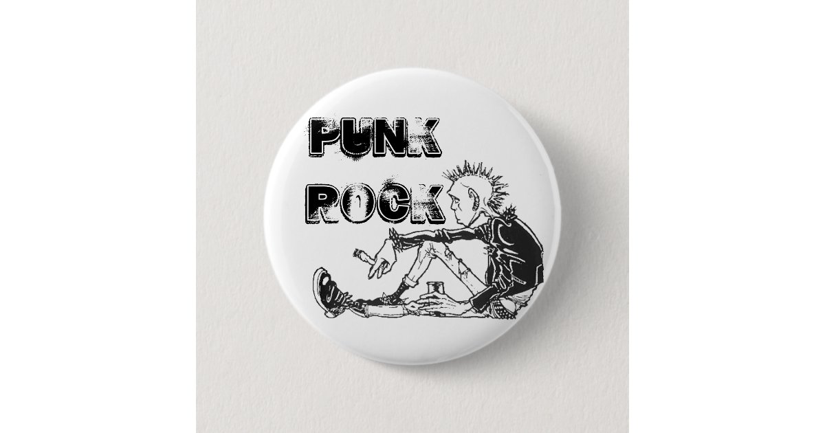 Round Punk Rock Genre Pin | Zazzle