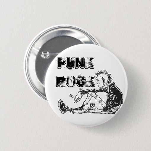 Round Punk Rock Genre Pin | Zazzle