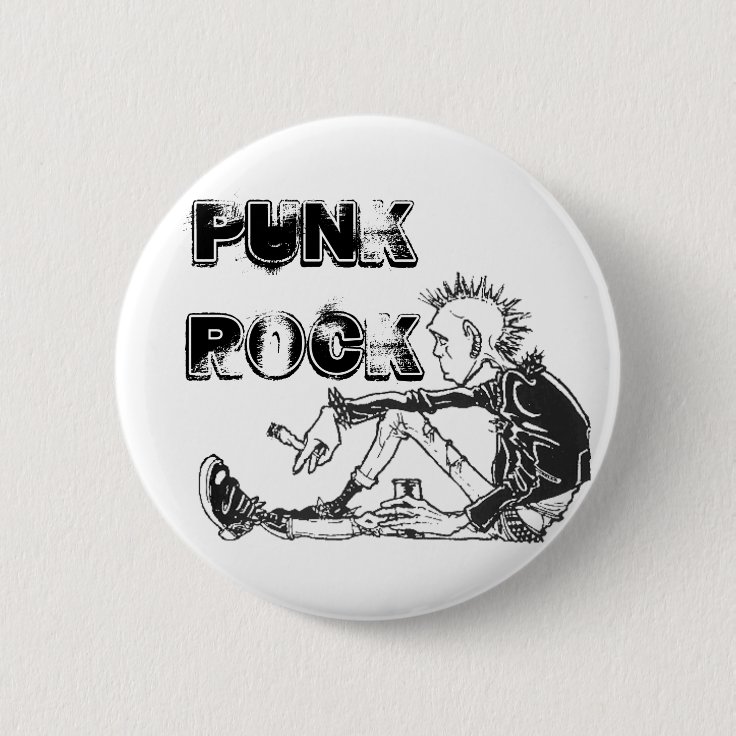 Round Punk Rock Genre Pin | Zazzle