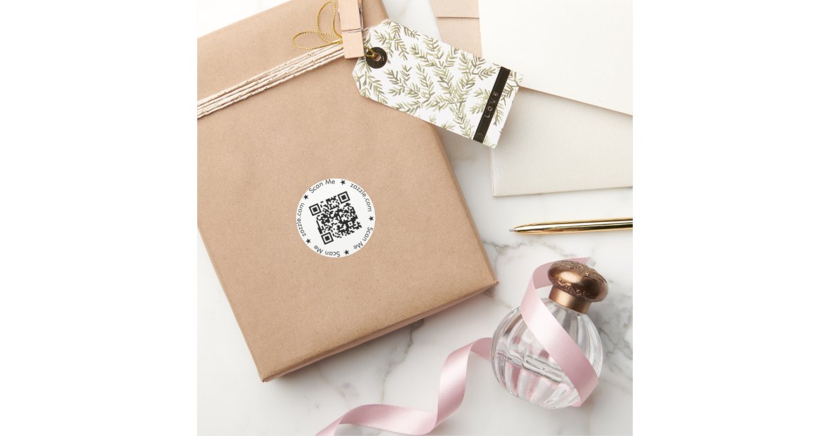 Round QR code labels, custom QR Sticker, smart qr Classic Round Sticker ...