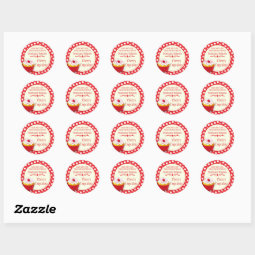 Round red cupcake baking gift stickers | Zazzle