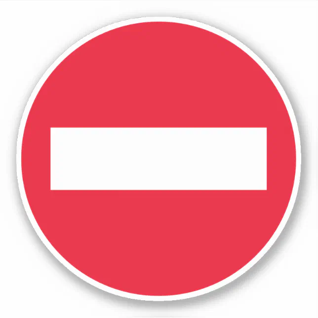 Round red stop sign vinyl sticker | Zazzle