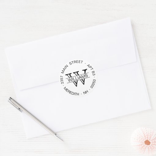 Round Return Address Label TEMPLATE | Zazzle