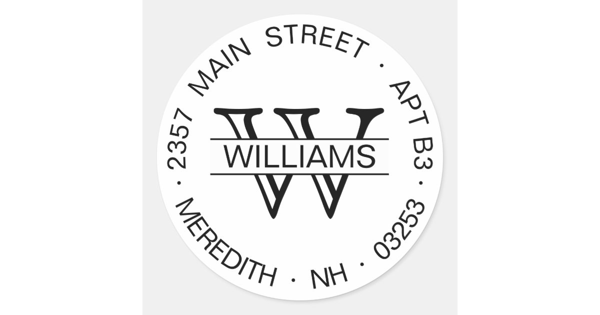 Round Return Address Label TEMPLATE | Zazzle