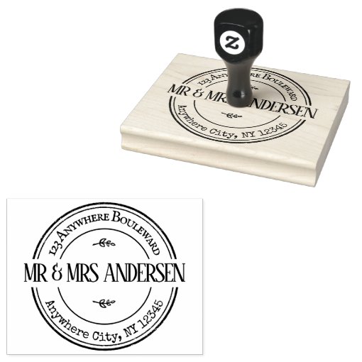 Round Return Address Simple and Classic Large Rubber Stamp | Zazzle