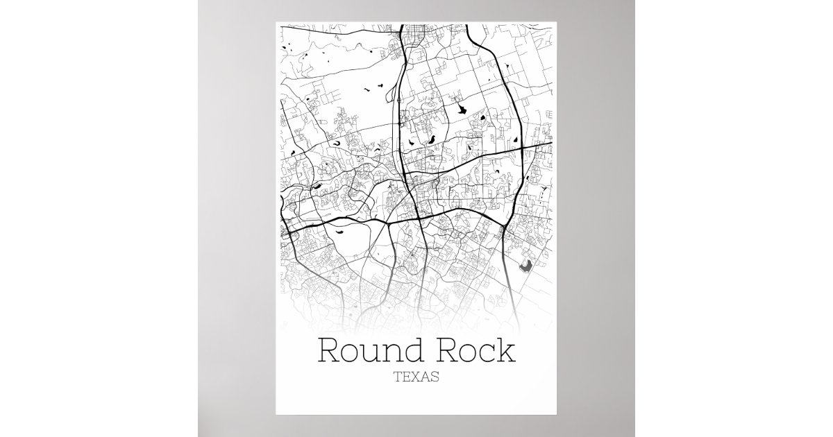 Round Rock Map - Texas - City Map Poster | Zazzle