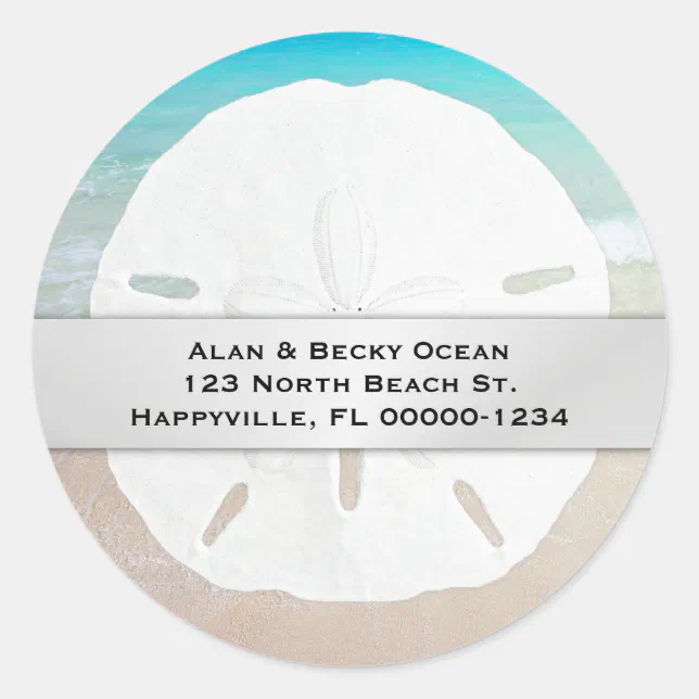 Round Sand Dollar Beach Return Address Labels | Zazzle