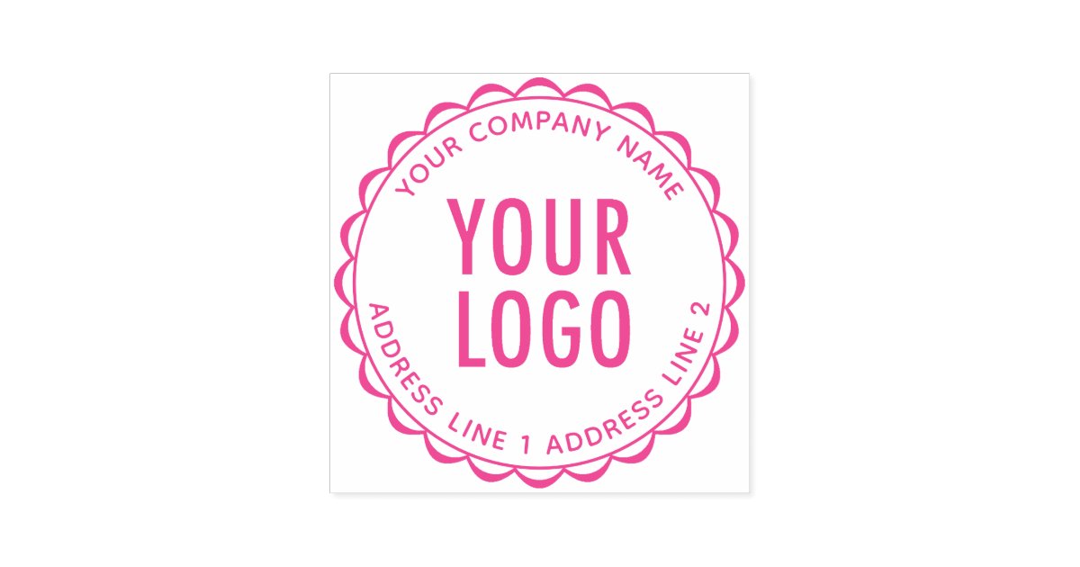 Round Self-Inking Return Address Stamp with Logo | Zazzle Round Self-Inking Return Address Stamp with Logo | Zazzle