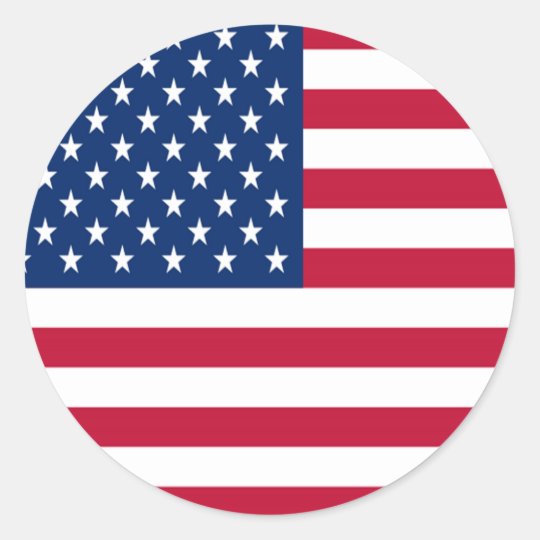 Round Sticker/American Flag Classic Round Sticker | Zazzle.com
