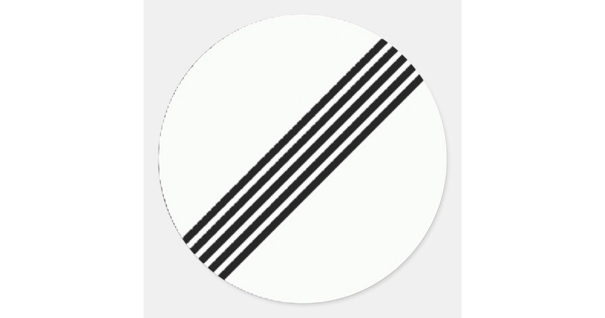 Round sticker with Restriction ends sign. | Zazzle