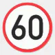 Round sticker with speed limit 60 sign | Zazzle