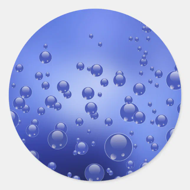 Round stickers " Water bubbles " | Zazzle