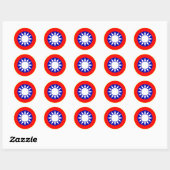 Round Taiwan flag sticker | Zazzle