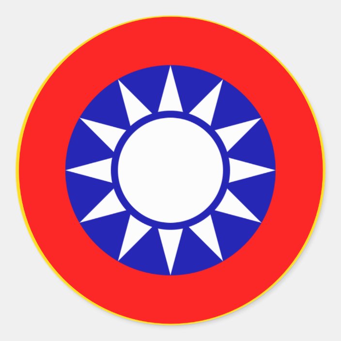 Round Taiwan flag sticker | Zazzle.com