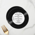 Round Vinyl Record Wedding Menu with Monogram | Zazzle