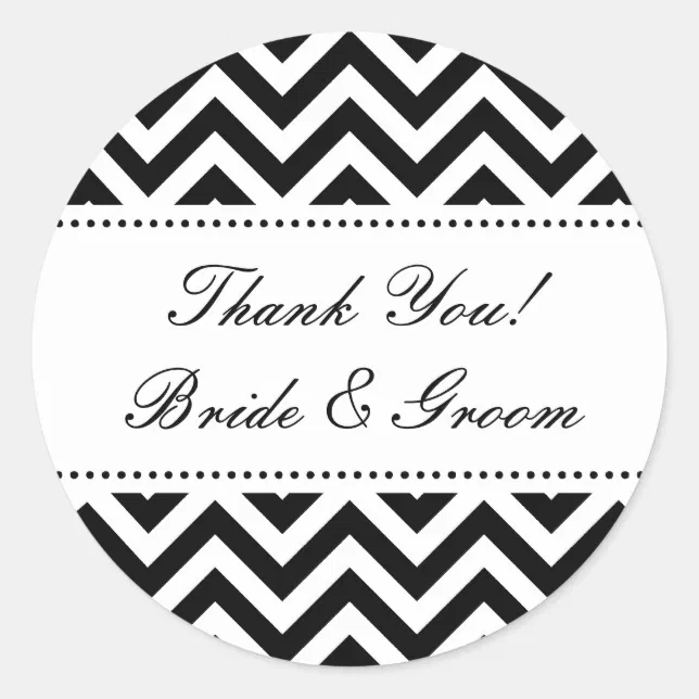 Round Wedding Thank You Stickers Envelope Sealer Zazzle