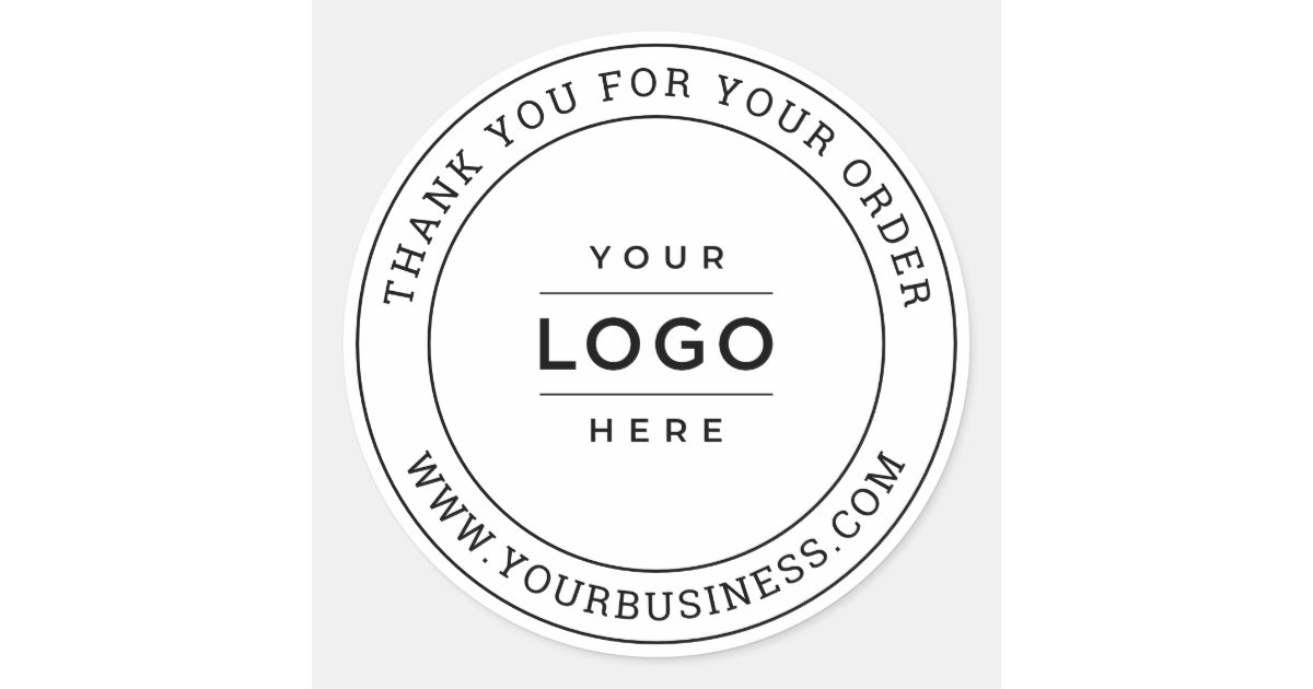 Round White Custom Business Logo Branded Classic Round Sticker | Zazzle